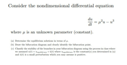 Solved Consider the nondimensional differential equation du | Chegg.com