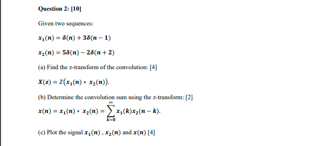 Given two sequences: | Chegg.com