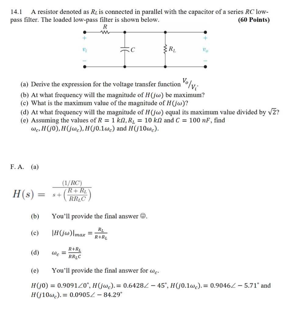 Solved 14.1 A resistor denoted as Rz is connected in | Chegg.com