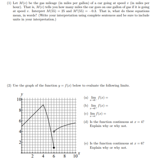 Solved (3) Use the graph of the function below to answer the | Chegg.com
