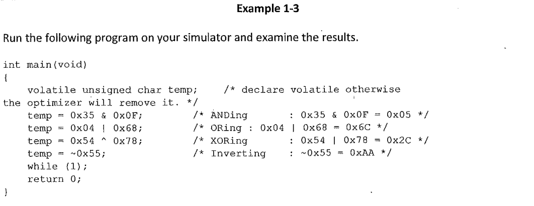 Solved - For Example 1-3, the code that displays all temp | Chegg.com