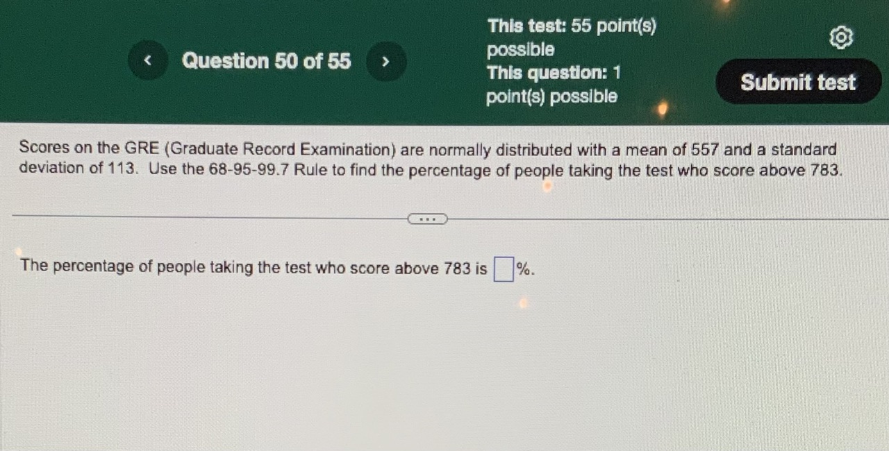 Solved Scores on the GRE (Graduate Record Examination) are | Chegg.com