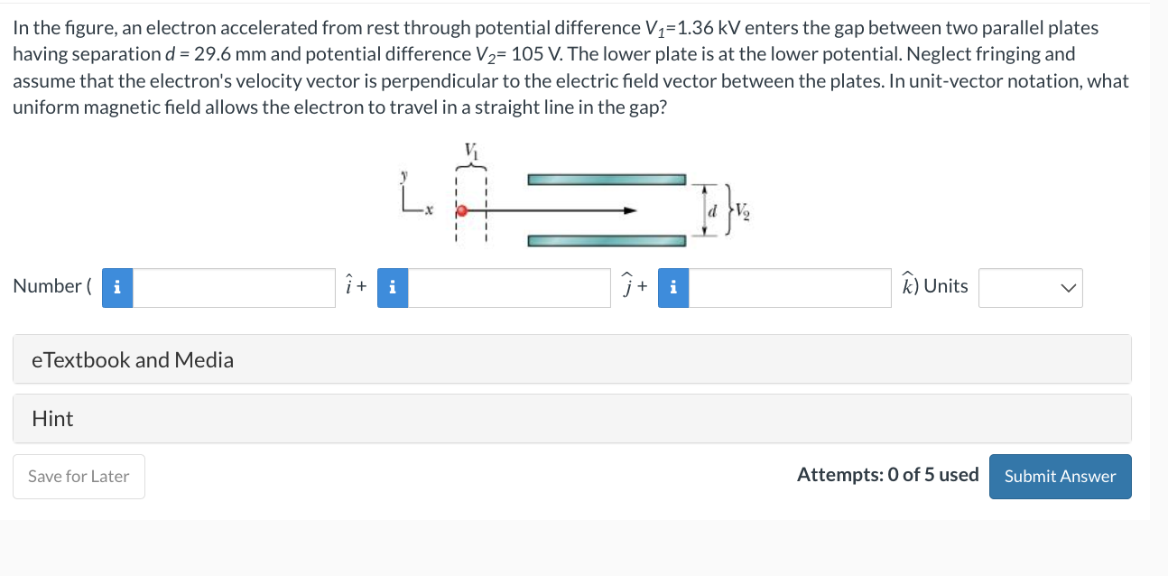 Solved In ﻿the figure, an ﻿electron accelerated from rest | Chegg.com