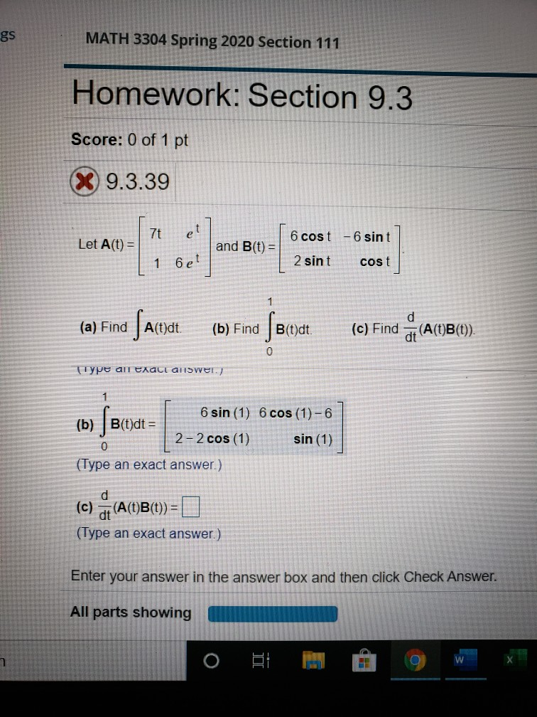 Solved I just need help on part c of my last homework | Chegg.com