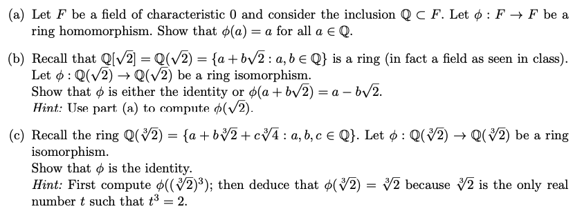 Solved (a) Let F be a field of characteristic 0 and consider | Chegg.com