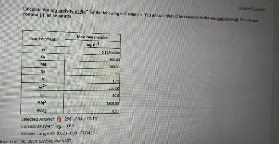 Calculate the log activity, of Na+for the following | Chegg.com
