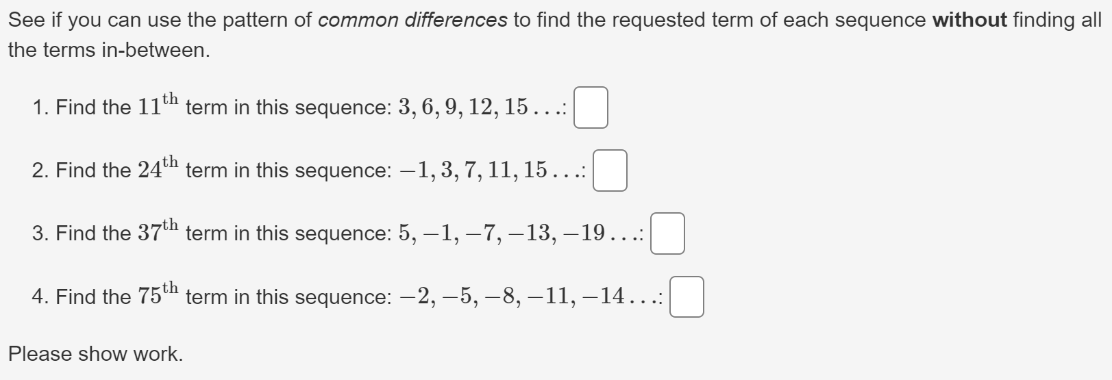 Solved See if you can use the pattern of common differences | Chegg.com