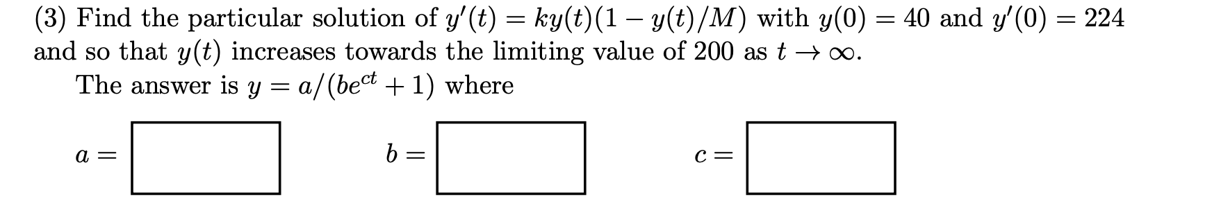Solved (3) Find the particular solution of | Chegg.com