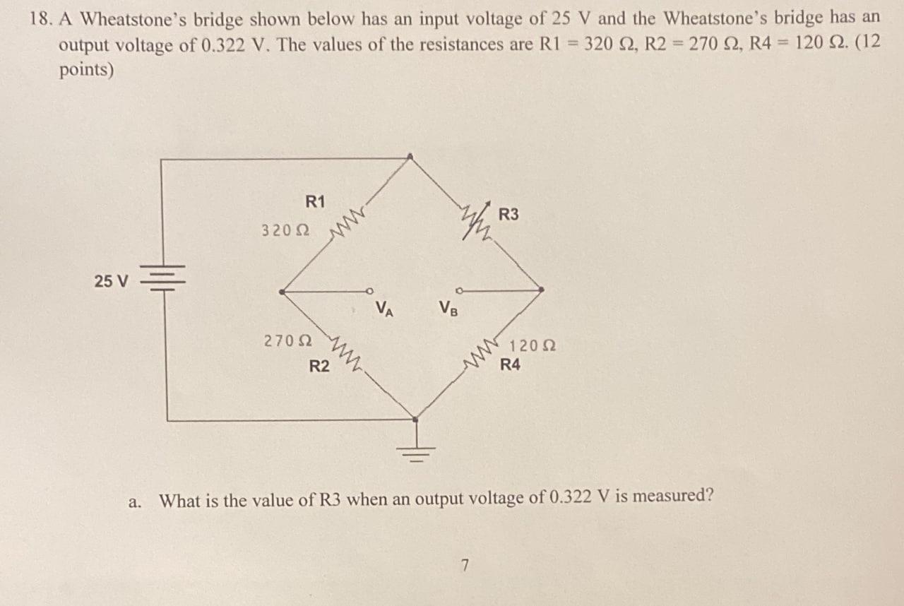 Solved B. What is the value of R3 when the bridge is | Chegg.com