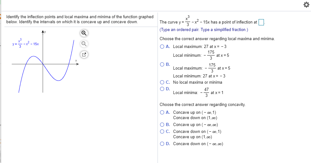Solved Identify the inflection points and local maxima and | Chegg.com