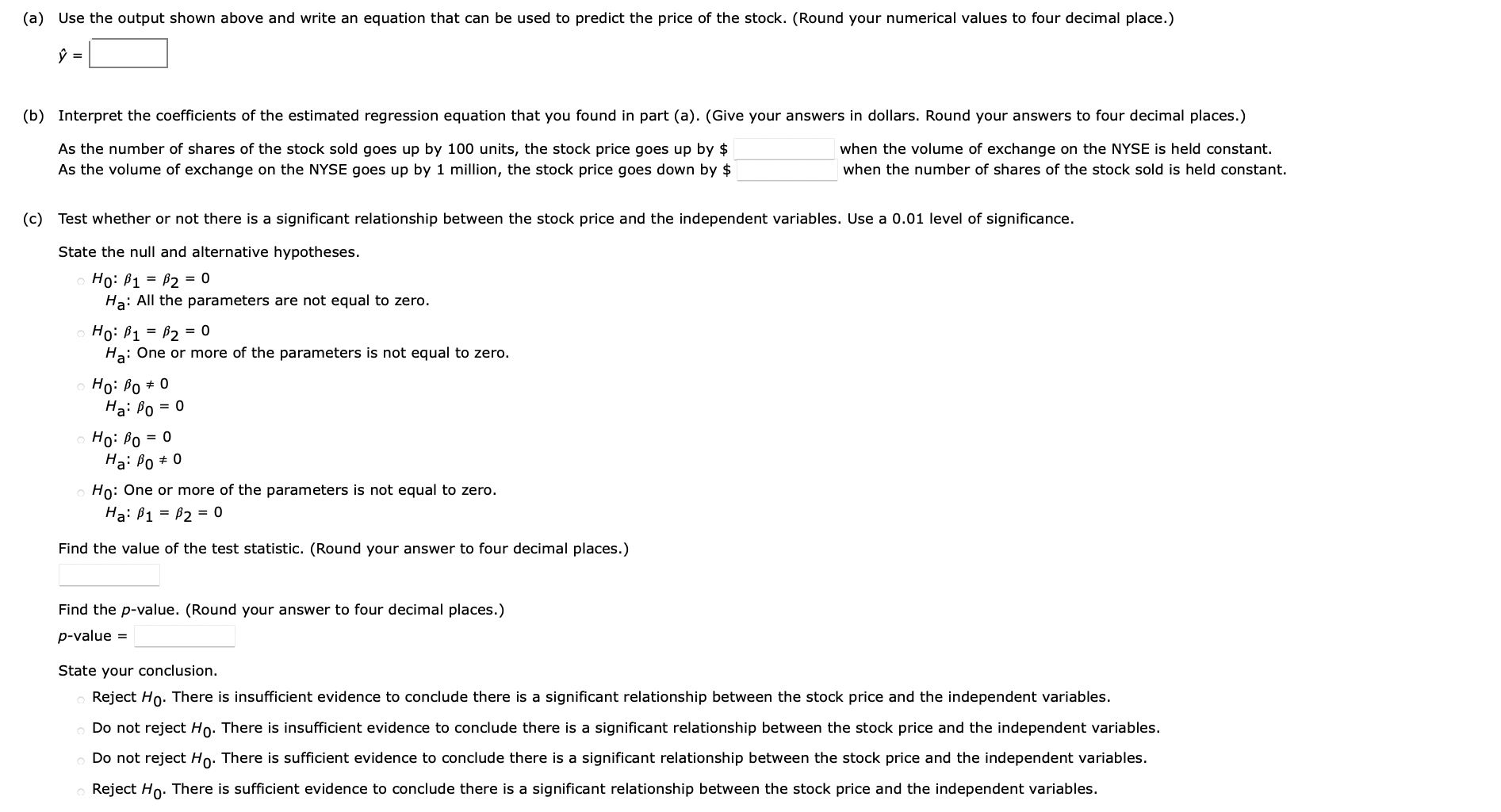 Solved Excel was used to determine the least squares | Chegg.com