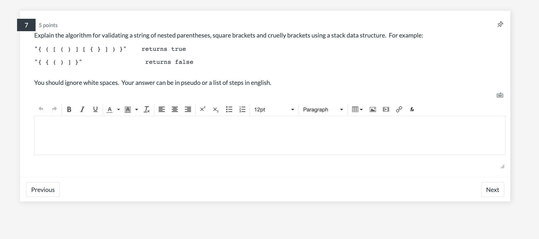 Solved 5 points Explain the algorithm for validating a | Chegg.com