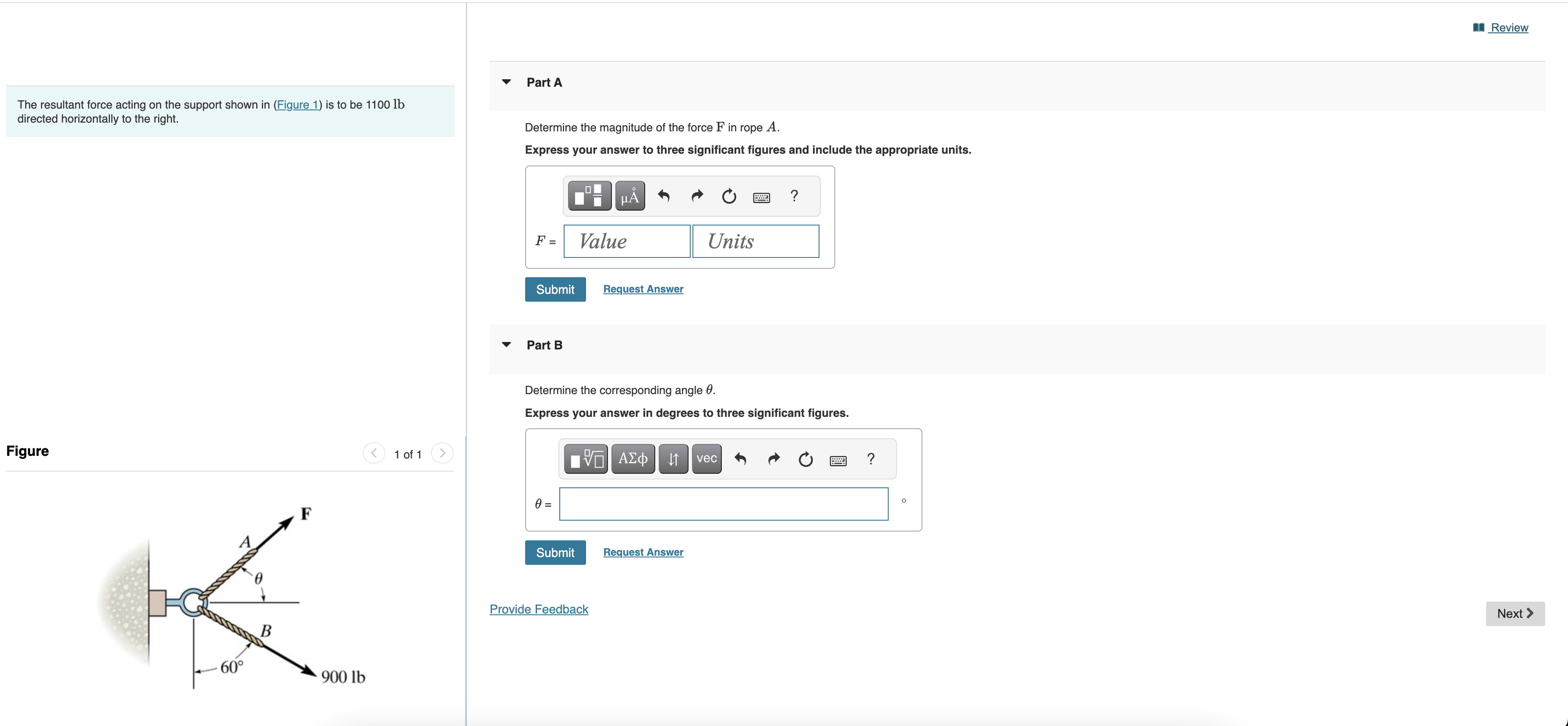 Solved The resultant force acting on the support shown in | Chegg.com