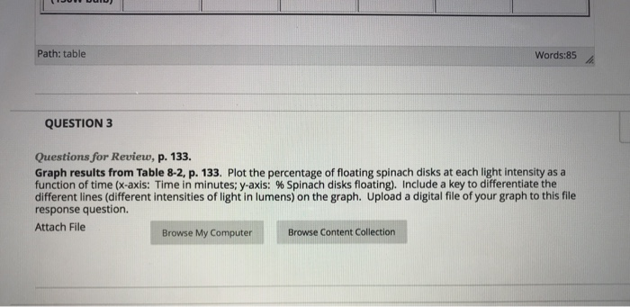 Solved Graph results from table 8-2. Plot the percentage of | Chegg.com