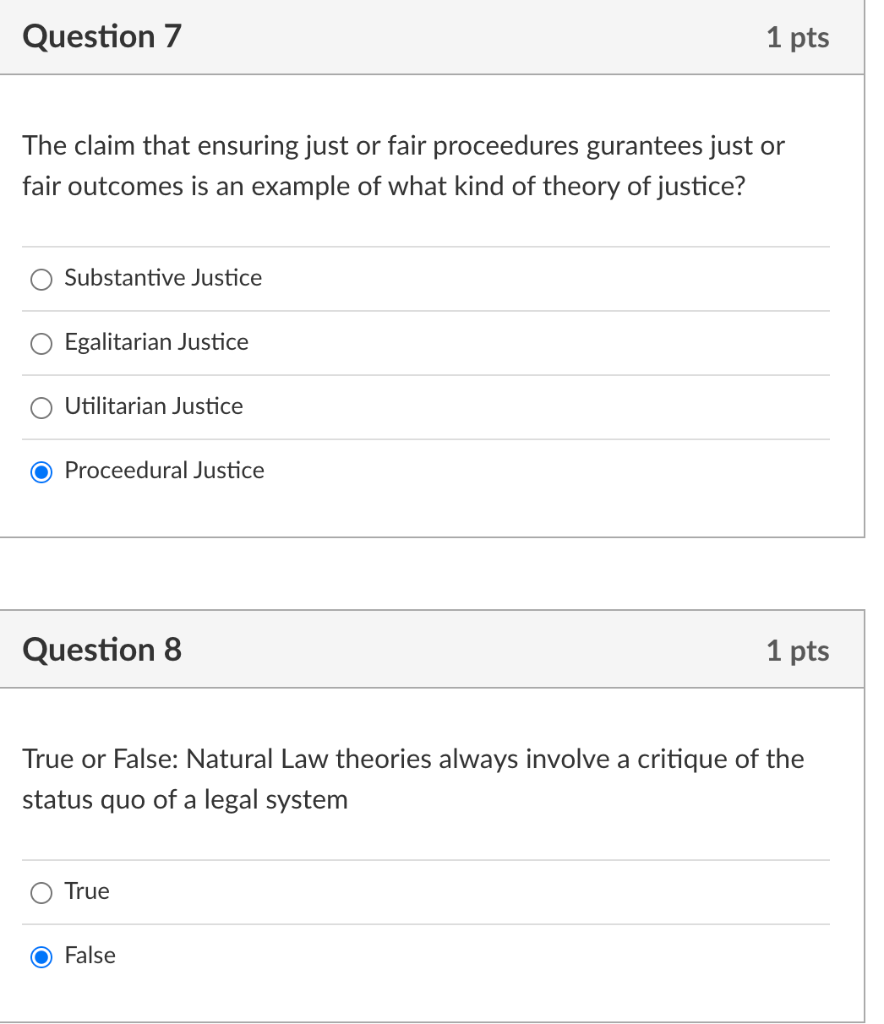 Solved The claim that ensuring just or fair proceedures | Chegg.com