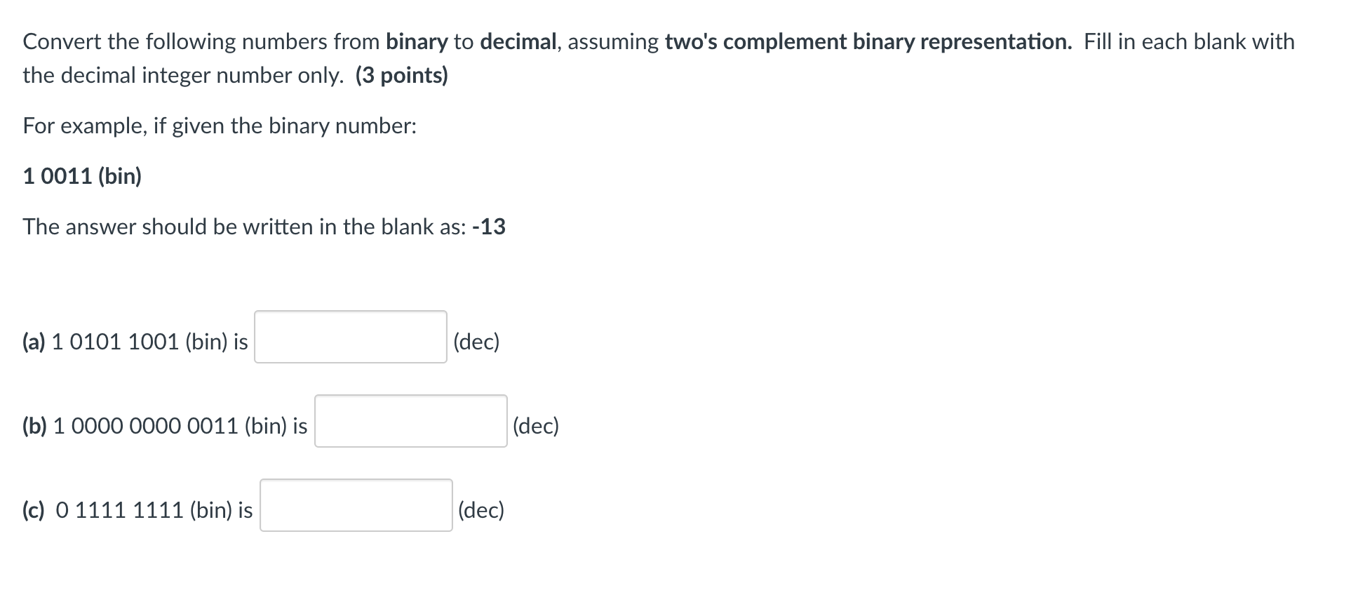 Solved Convert the following numbers from binary to decimal, | Chegg.com