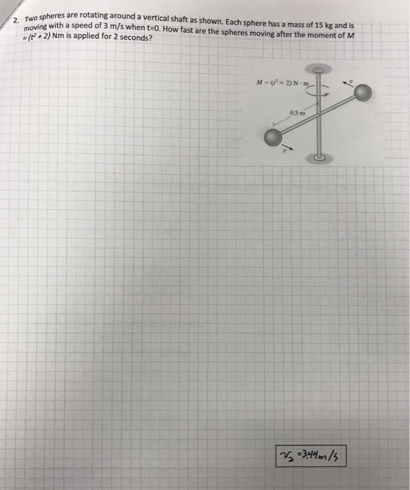 Solved Two spheres are rotating around a vertical shaft as | Chegg.com