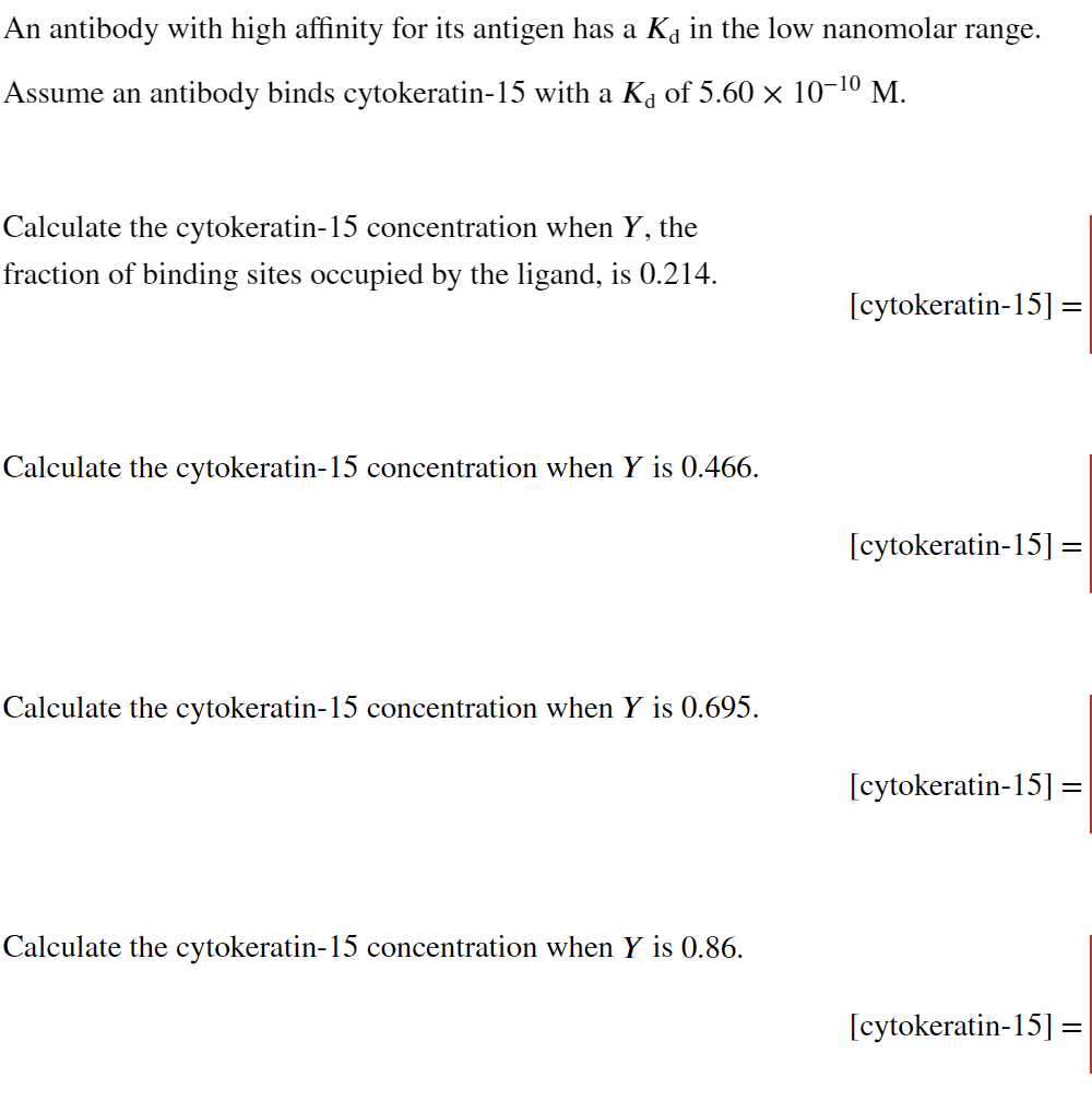 Solved An antibody with high affinity for its antigen has a | Chegg.com