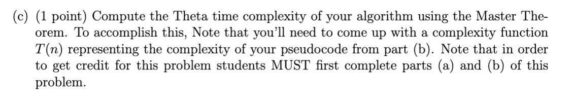 Solved (6 points) Divide and Conquer The following | Chegg.com