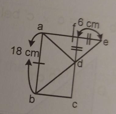 Solved Find the area of: Δade, showing ALL work | Chegg.com