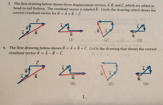 Solved 3. The first drawing below shows three displacement | Chegg.com Solved 3. The first drawing below shows three displacement | Chegg.com