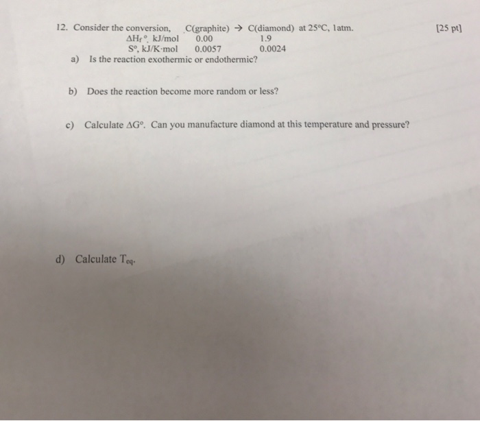 Solved Consider the conversion, C(graphite) rightarrow | Chegg.com