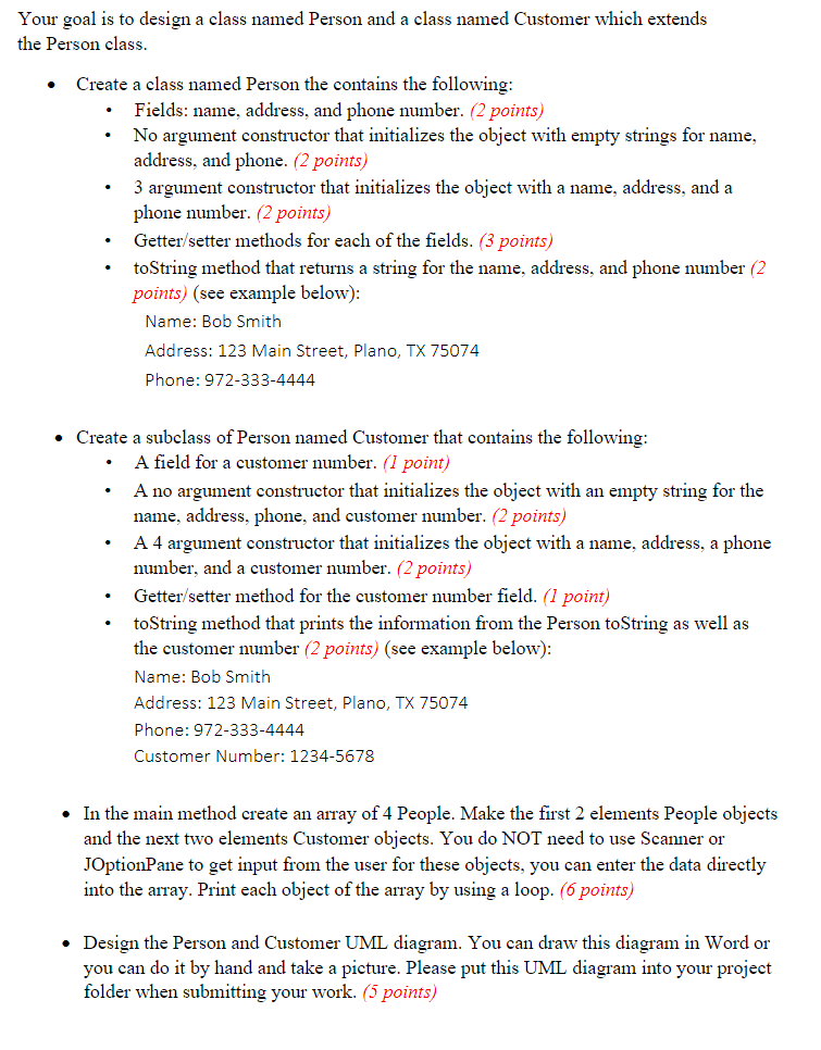 Solved Your goal is to design a class named Person and a | Chegg.com