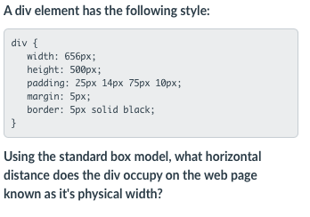 Solved A div element has the following style: div { width: | Chegg.com