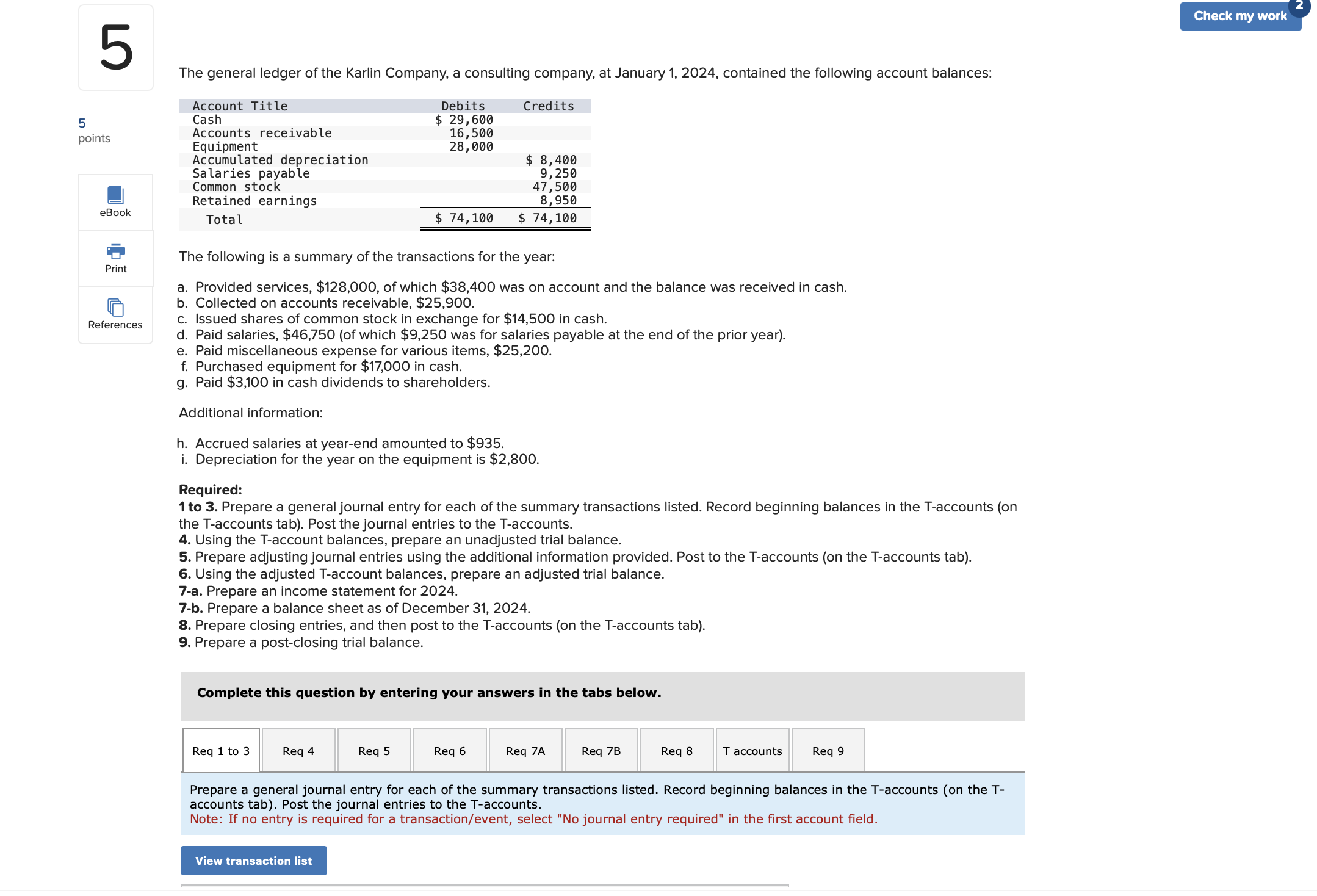 Solved Prepare a general journal entry for each of the | Chegg.com