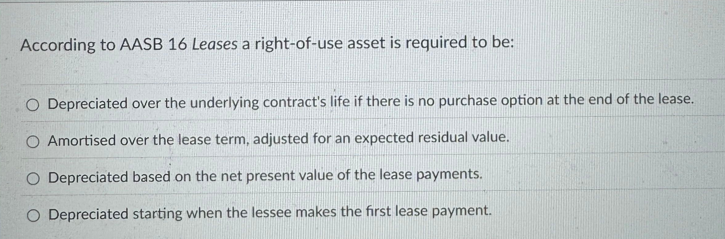 Solved According to AASB 16 ﻿Leases a right-of-use asset is | Chegg.com