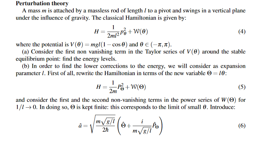 Solved Perturbation theory A mass m is attached by a | Chegg.com