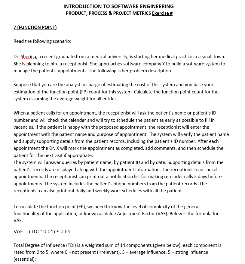 Solved INTRODUCTION TO SOFTWARE ENGINEERING PRODUCT, PROCESS | Chegg.com