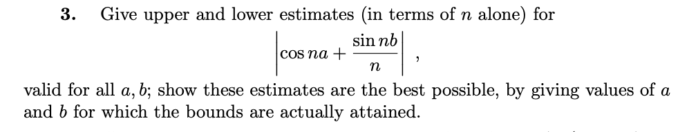 Solved 3. Give upper and lower estimates (in terms of n | Chegg.com