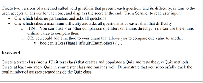 Exercise 1 Create a class called Question that | Chegg.com