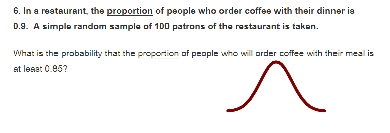 Solved 6. In a restaurant, the proportion of people who | Chegg.com