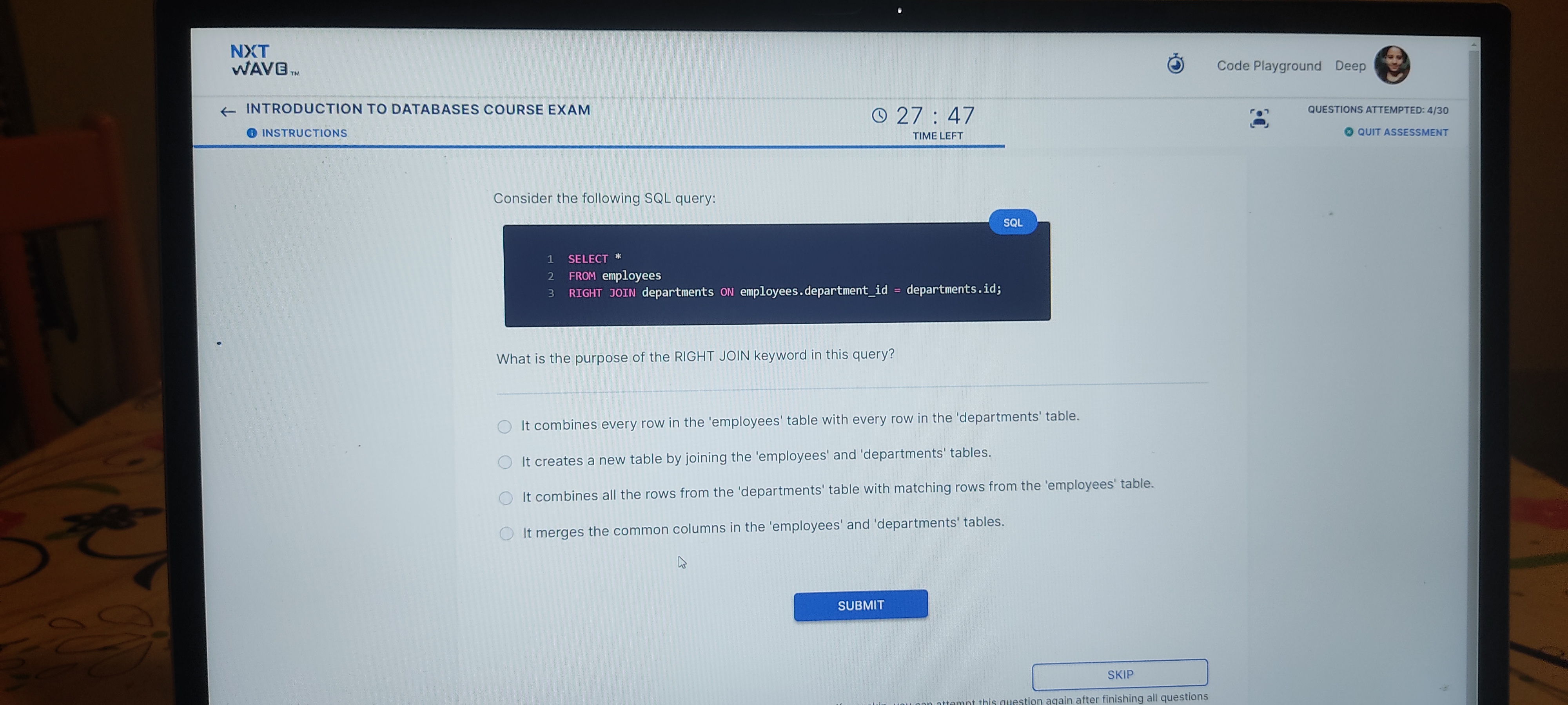 Solved Consider the following SQL query:1 ﻿SELECT *2 ﻿FROM | Chegg.com