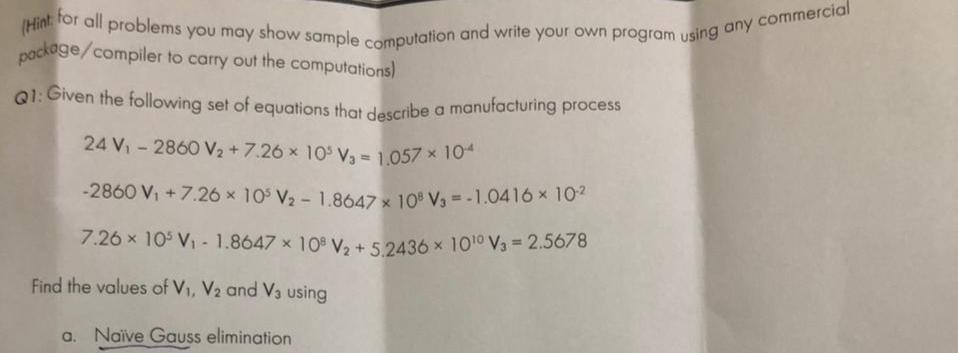 Solved (Hint for all problems you may show sample | Chegg.com