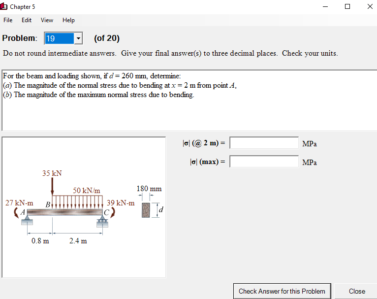 Solved - 2 X Chapter 5 File Edit View Help Problem: 19 (of | Chegg.com