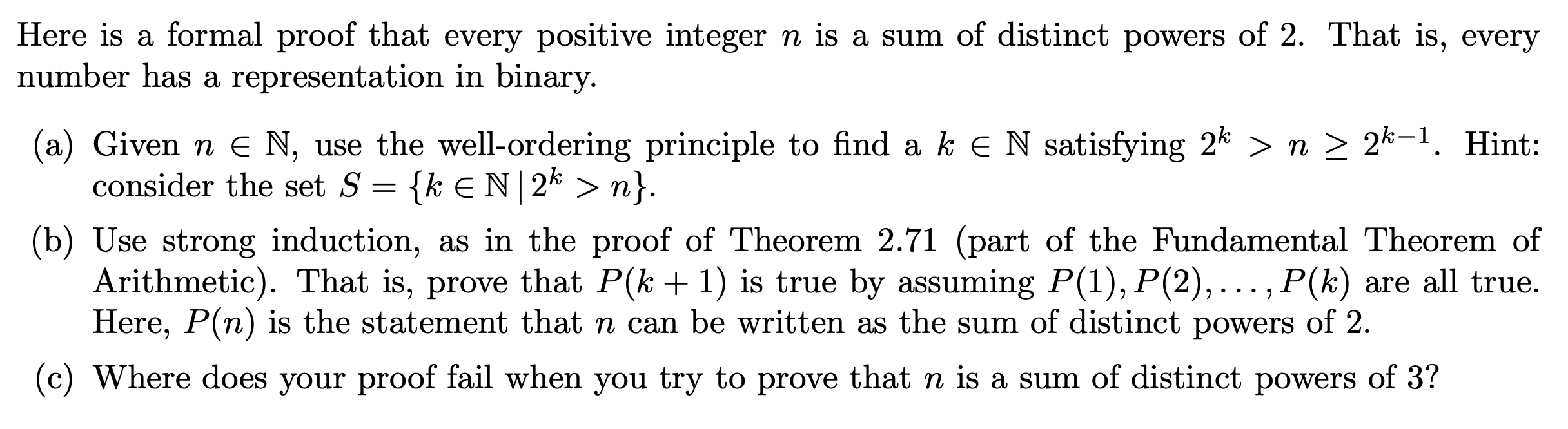 Solved 2 Here is a formal proof that every positive integer | Chegg.com