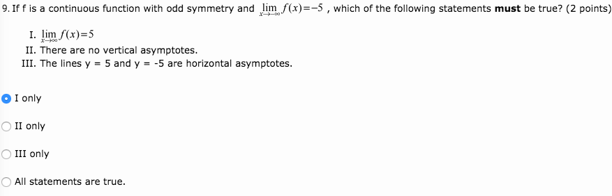 Solved 9. If f is a continuous function with odd symmetry | Chegg.com