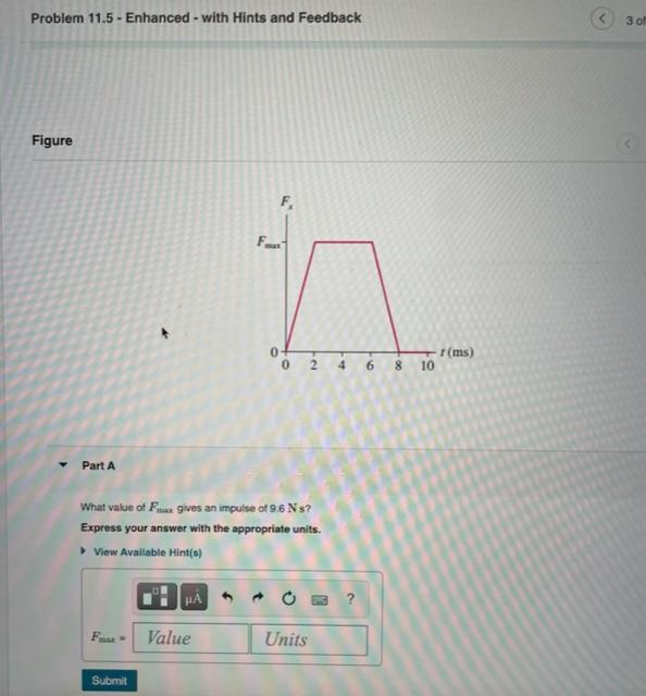Solved Figure Part A What value of Fmax gives an impuise of | Chegg.com
