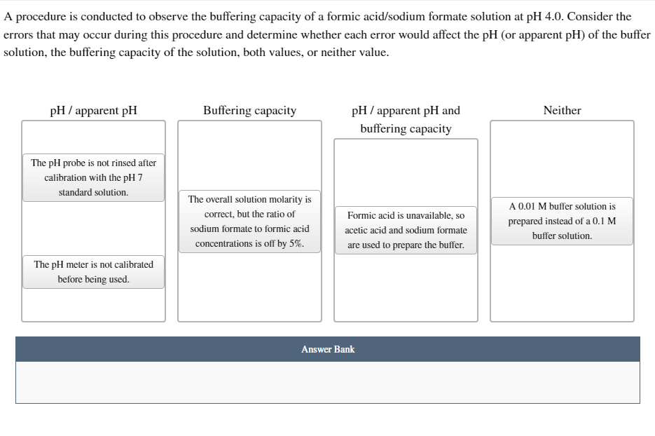 Solved A procedure is conducted to observe the buffering | Chegg.com