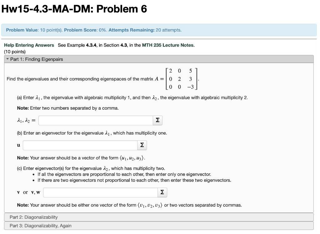 Solved Hw15-4.3-MA-DM: Problem 6 Problem Value: 10 point(s). | Chegg.com