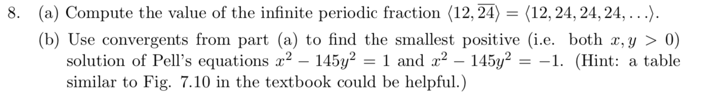 Solved 8. (a) Compute the value of the infinite periodic | Chegg.com