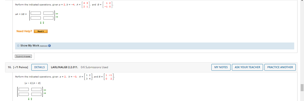 Solved Perform the indicated operations, given | Chegg.com