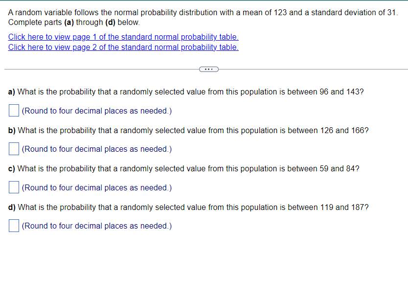 Solved A random variable follows the normal probability | Chegg.com