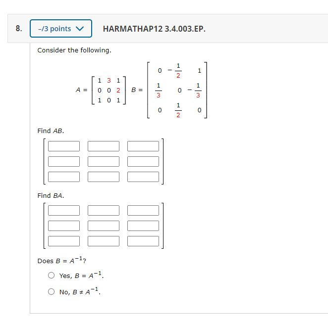 Solved -/3 points HARMATHAP12 3.4.003.EP. Consider the | Chegg.com