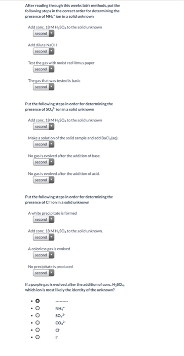Solved After reading through this weeks lab's methods, put | Chegg.com