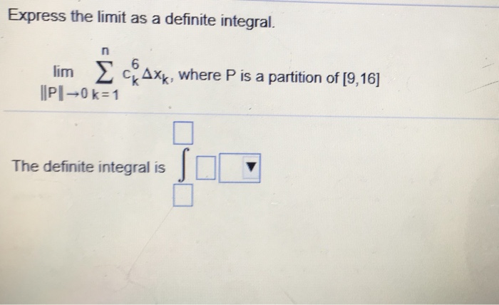 Solved Express the limit as a definite integral. lim Σ · | Chegg.com