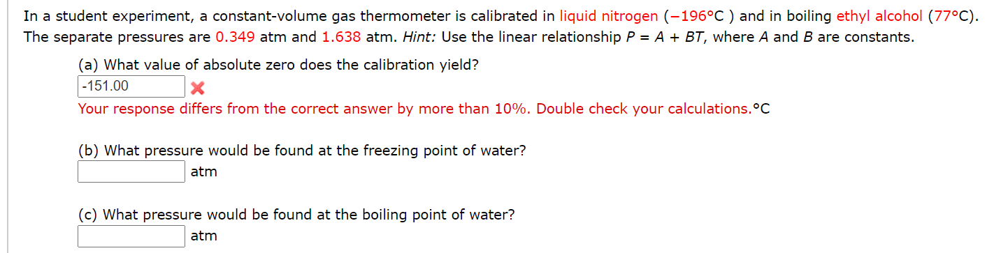 Solved In a student experiment, a constant-volume gas | Chegg.com